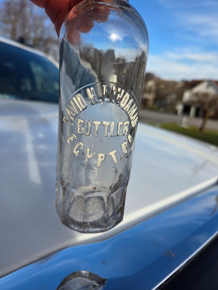 Very rare David H. Lindaman Egypt Pa. mug based hutch soda bottle | eBay UK