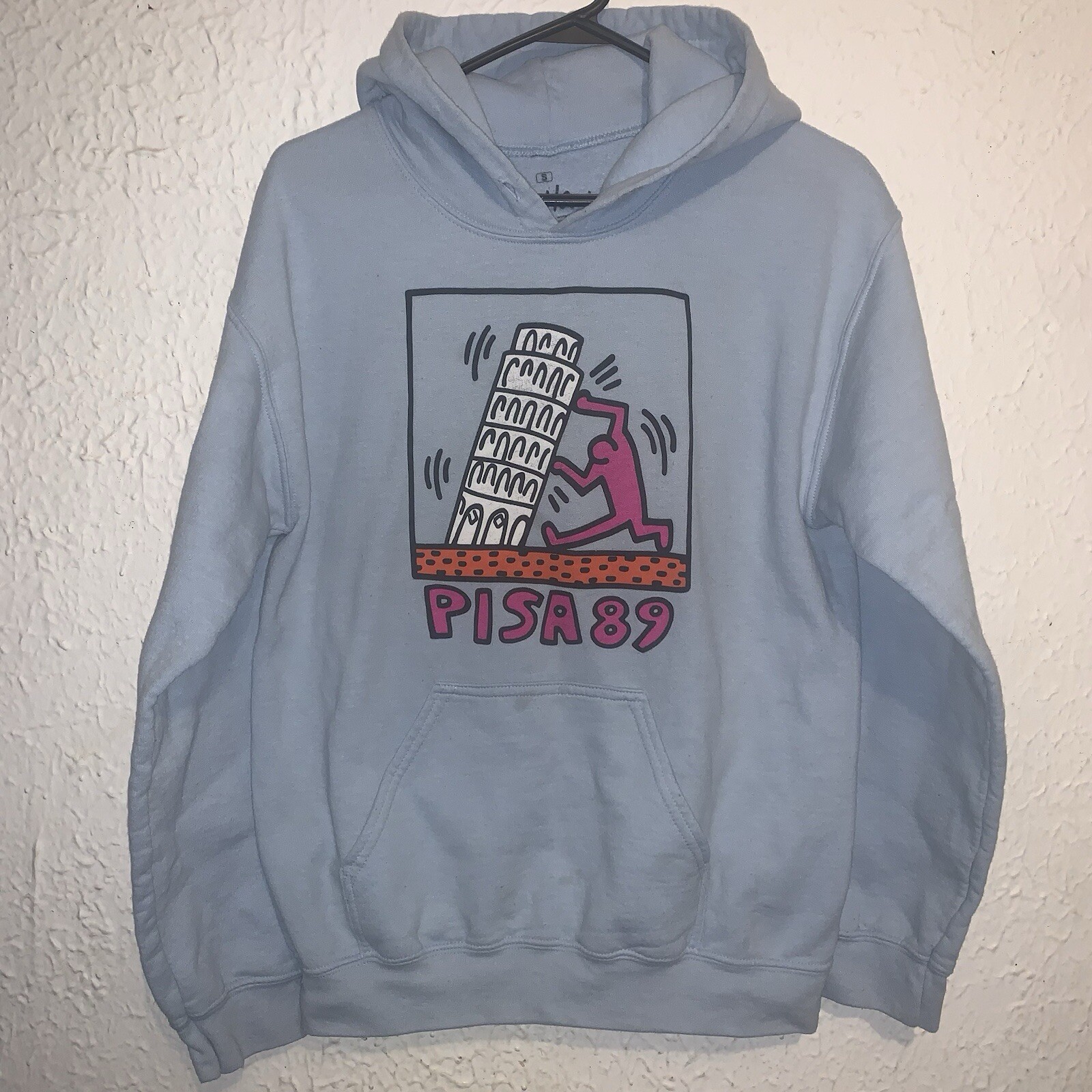 Keith Haring Leaning Tower of Pisa 89 Blue Sweatshirt… - Gem