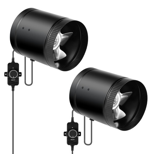 6" Inline Booster Duct Fan 275 CFM with Speed Controller for Grow Tent ...