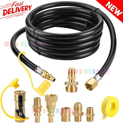 1/4" Quick Connect Hose/ Fitting, 12 Ft Propane Quick Connect Hose for ...