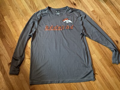 Denver Broncos Men’s NFL Football Team Apparel Gray Long Sleeve T-Shirt ...