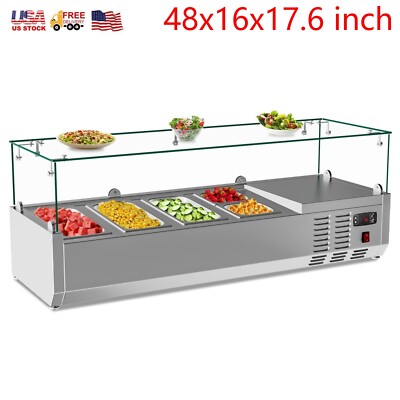 48'' Countertop Condiment Refrigerated Salad Sandwich Prep Station W ...