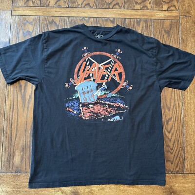 Slayer European Tour T Shirt Metal Band Black Graveyard Reissue 2023 | eBay