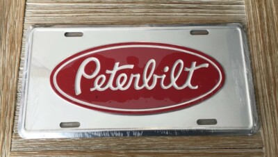 Authentic - Embossed Metal Peterbilt Vehicle License Plate Car Tag Semi ...