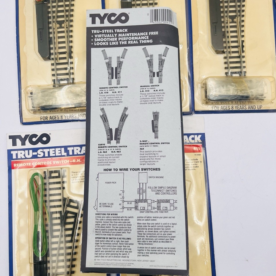 Tyco Tru Steel Ho Track #411 RH Remote Control Switch Vintage | eBay