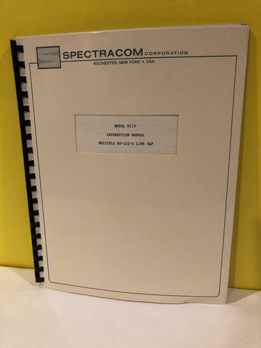 Spectracom Model 8173 Multiple RS-232-C Line Tap Instruction Manual | eBay