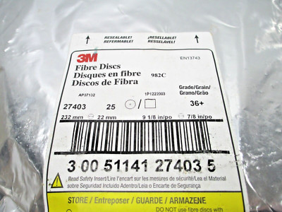 3M 36+ GRIT CUBITRON CERAMIC FIBER DISC ( bag of 25 pcs ) 005114127403 ...