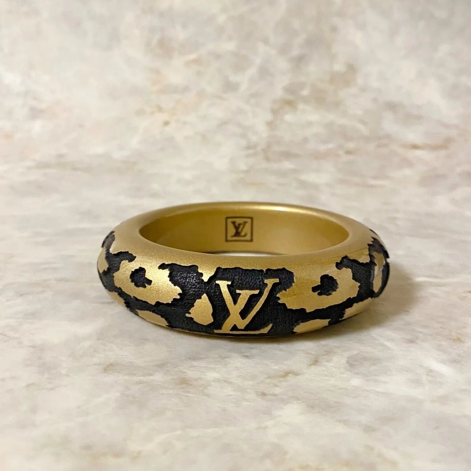 Louis Vuitton Bangle Bracelet Accessory M65964 Leopard Gold Black LV ...