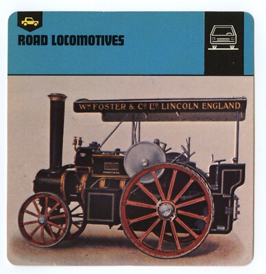 Road Locomotives - Steam Engine Tractor Edito Service Auto Rally Card ...