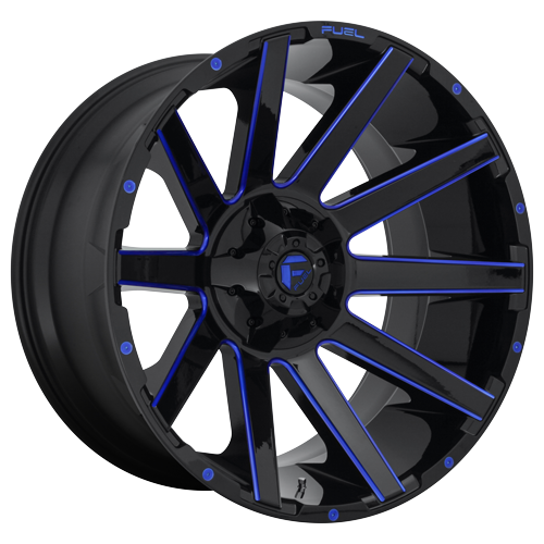 20 Inch Black Blue Wheels Rims LIFTED Ford F250 Truck SuperDuty D644 ...