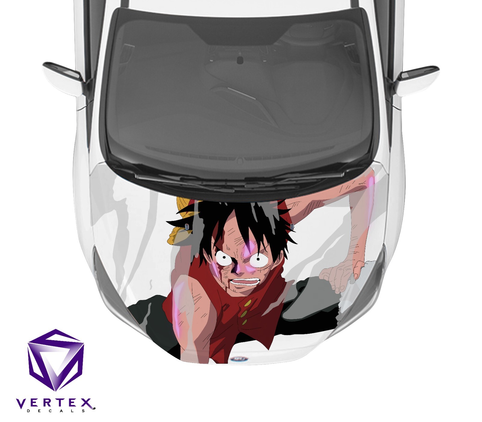 One Piece Luffy Battle Anime Hood Wrap Weatherproof Vinyl Decal 50"X60 ...