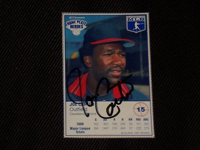 JOE CARTER 1987 KRAFT HOME PLATE HEROES SIGNED AUTOGRAPHED CARD #15 ...