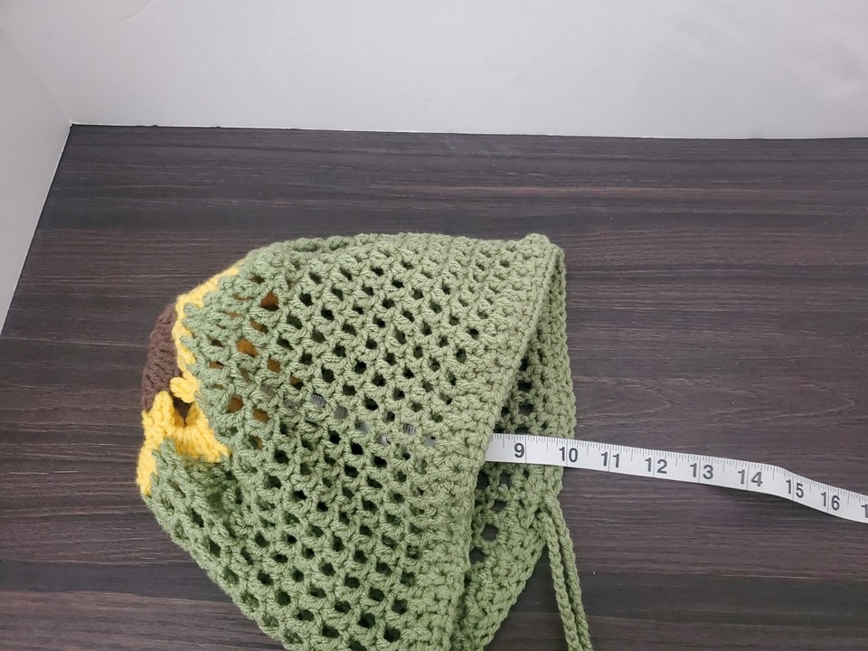 Crochet Flower Tam Slouch Hat With Drawstring Handmade One Size | eBay