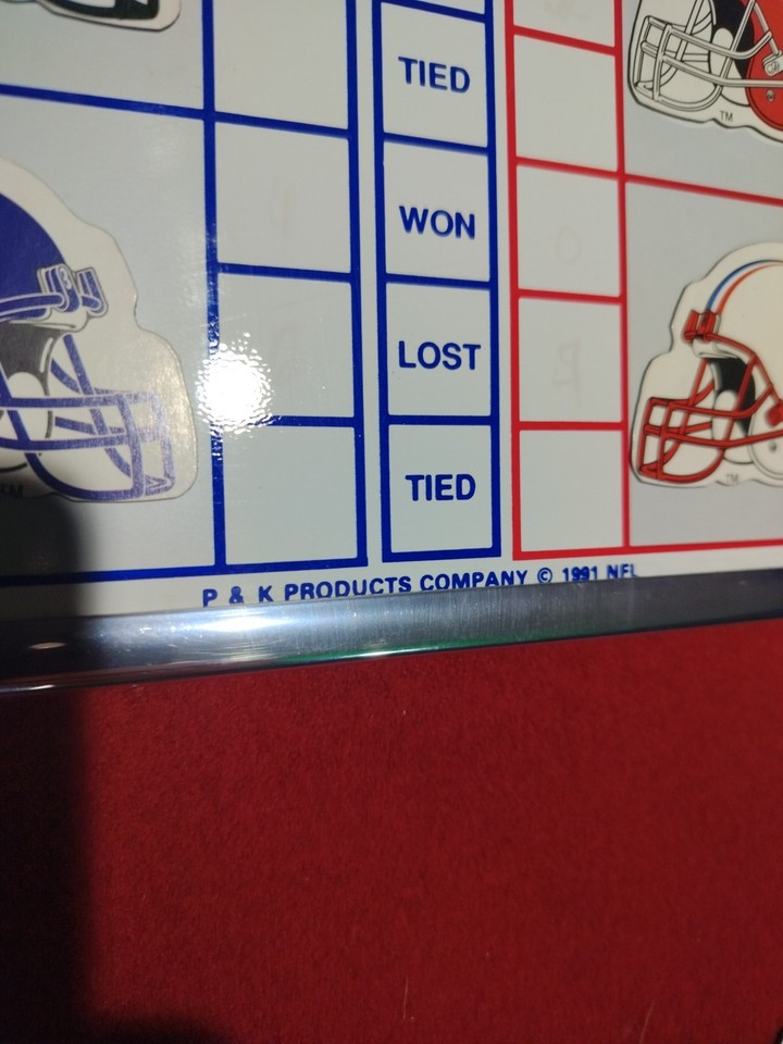 Vtg P & K Products Company NFL Standings Board Magnetic Dry Erase | eBay