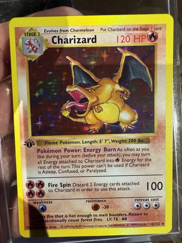 1999 Pokémon TCG Charizard Base Set Holo 1st Edition Shadowless | eBay UK