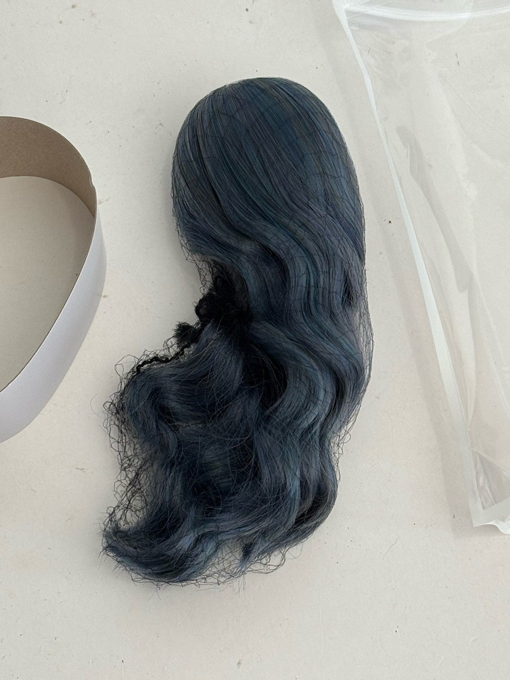 Blue Metal Long Wave Official CJ Smart Doll Wig - Japan 1/3 Doll Size 8 ...