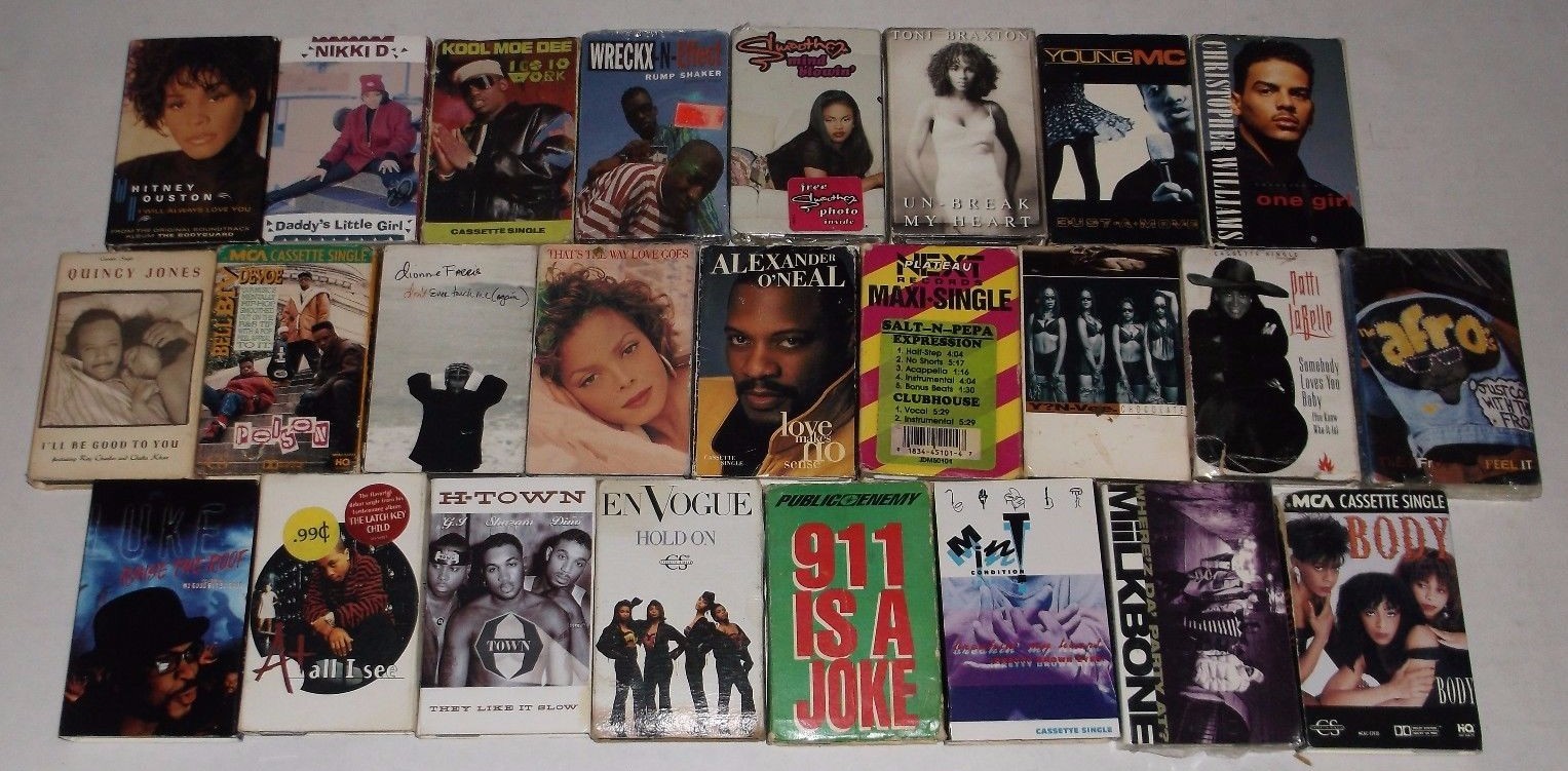 Lot of 24 Rap Hip-Hop R&B Old School Cassette Tapes Public Enemy Salt N ...
