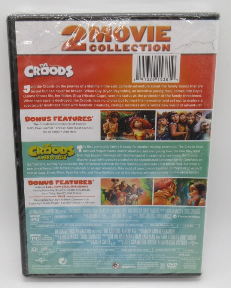 THE CROODS / THE CROODS: A NEW AGE DBL. FEATURE ANIMATED DVD, EMMA ...