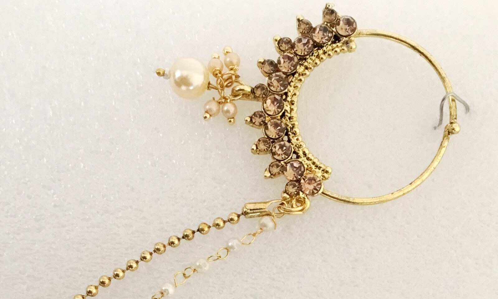 Bridal Nose Pin Indian Nose Ring Nath Nose Chain Nathini Wedding Body ...