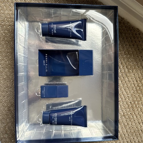 Perry Ellis Sky for Men - 4 Pc Gift Set 3.4oz EDT Spray, 7.5ml EDT ...