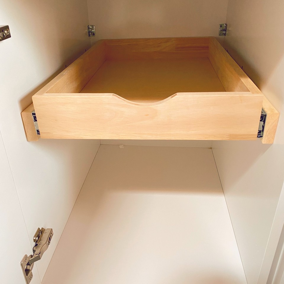 Kitchen Slide Out Cabinet Shelf Pull Out Wood Drawer Storage W33"xD21 ...