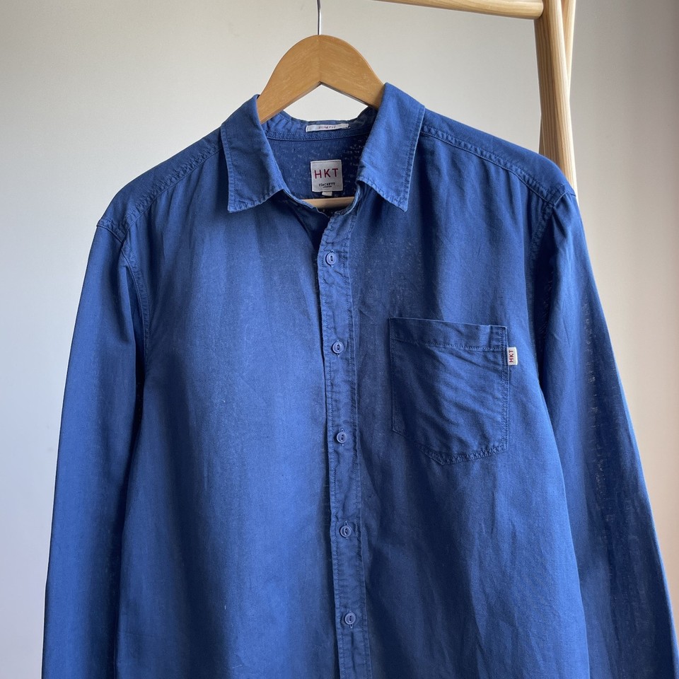 Hackett HKT Leinen Slim Fit Hemd Größe L | eBay.de