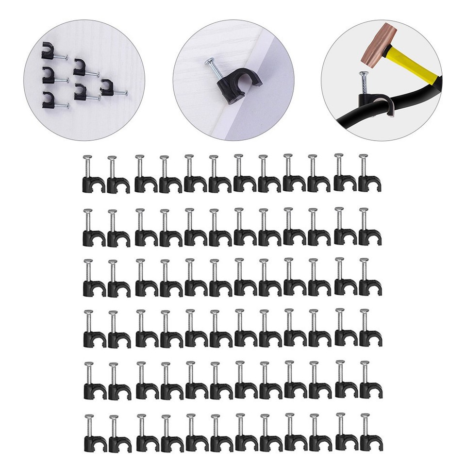 Coaxial Cable Staples Electric Wire Mounting Cord Fastener Clips | eBay ...