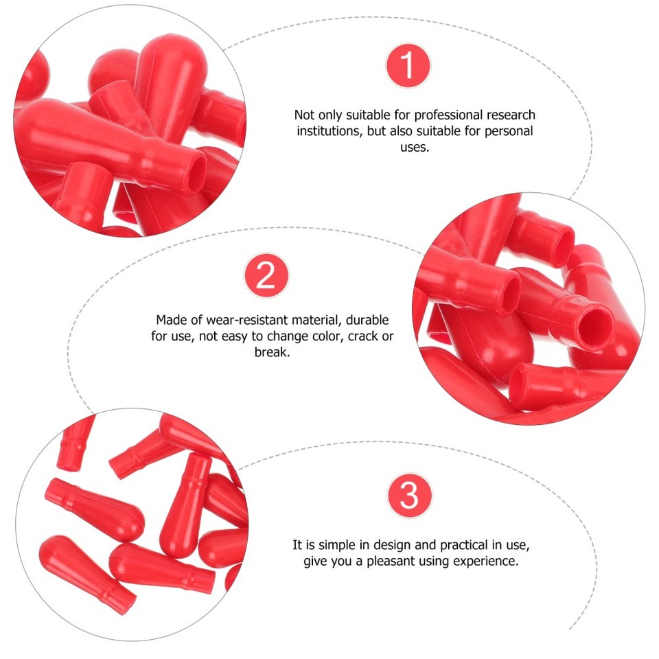 100 Pcs Droppers Head Caps Dropper Rubber Bulb Glass Pipette dropper ...