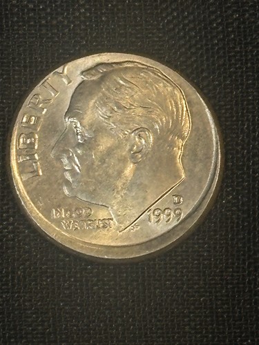 1999 ERROR Broad Struck Roosevelt Dime UNC Coin Brd Strike smooth edge ...