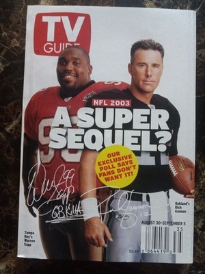 TV Guide Magazine August 30 September 5 2003 Warren Sapp Rich Gannon ...