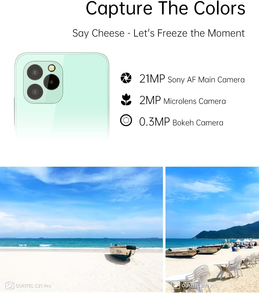 C21 Pro Unlocked Smartphones 21MP Triple Camera Mobile Phone 6.39" HD+ ...