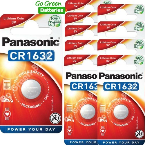 10 x Panasonic CR1632 3V Lithium Coin Cell Battery 1632 DL1632 BR1632 ...