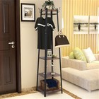 Wooden Tree Clothes Stand Coat Rack Corner Rail Handbag Hat Hanger ...