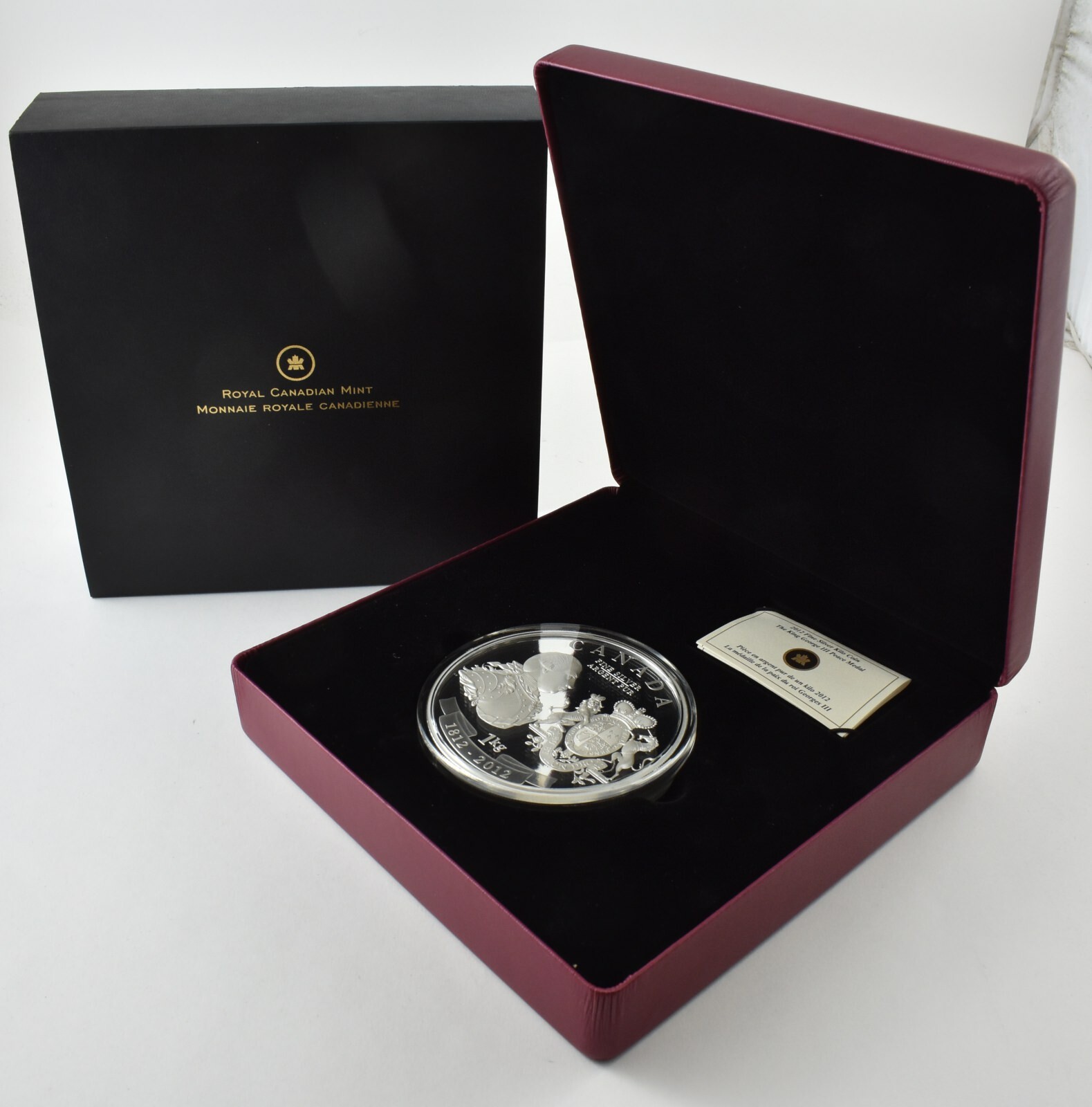2012 Canada Silver Kilo Coin King George III Peace Medal W/ OGP *3728 ...