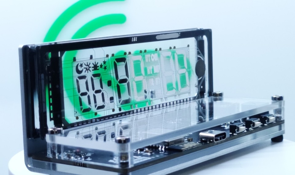 VFD Clock WiFi Timing Clock Vacuum Fluorescent Display Aluminum Panel ...