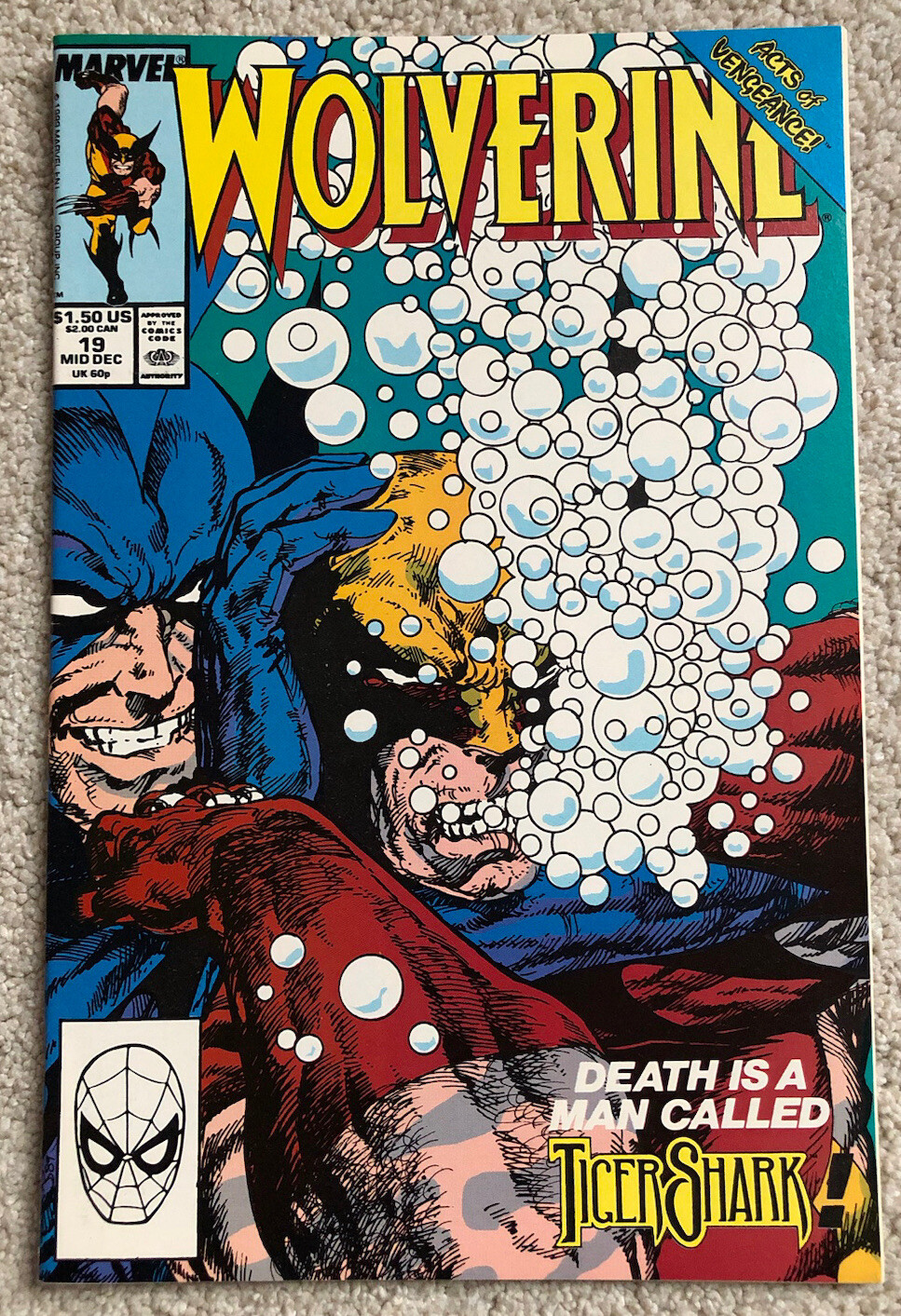 Wolverine #19 Tiger Shark Acts of Vengeance John Byrne Marvel Comics ...
