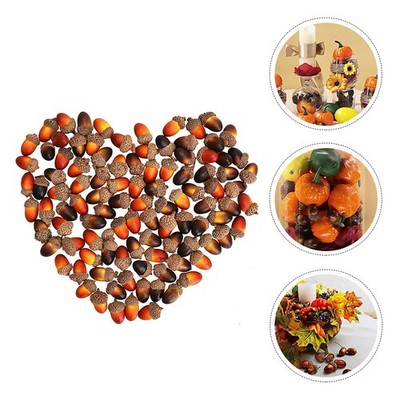 100 Pcs Artificial Lifelike Acorn Simulation Acorn Decor (Mixed Color ...