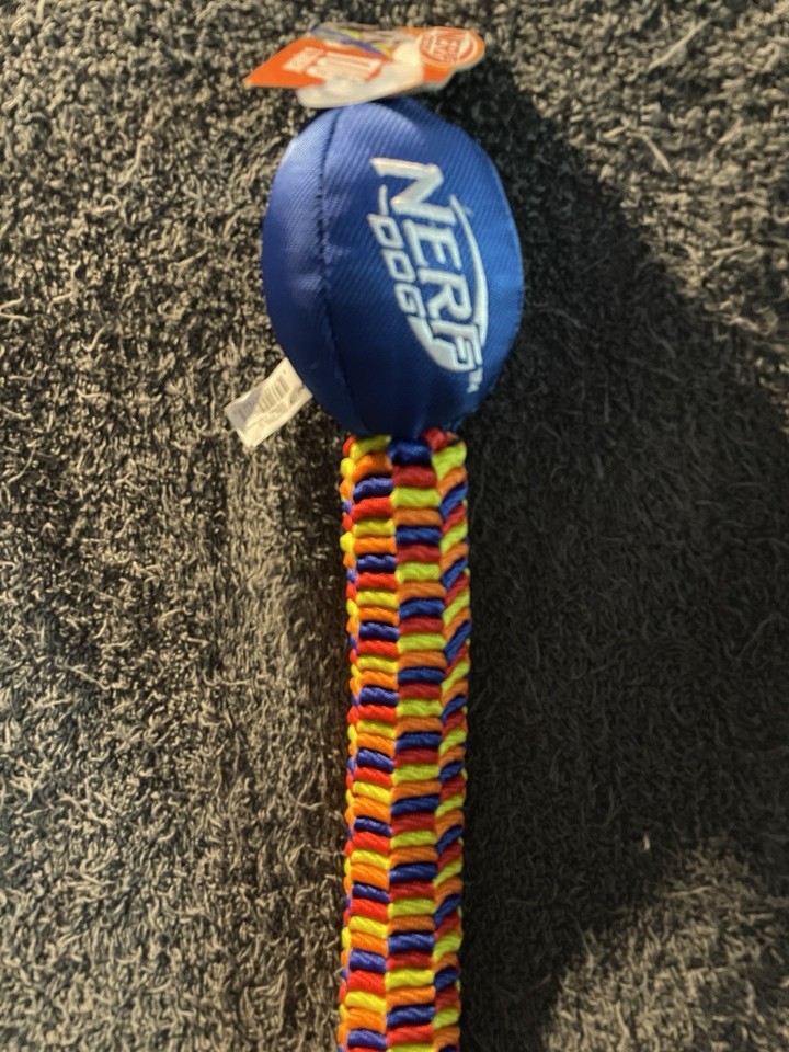 Nerf Dog Tug Squeak 25in Rainbow Vortex Chain Toy High Performance ...