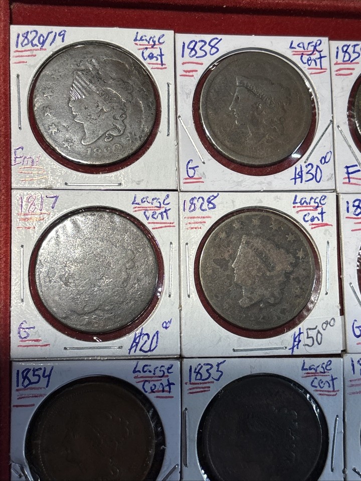 Large Cent Lot(20)all Low Grade Good Mix Of Dates Old Dealer Inventory ...