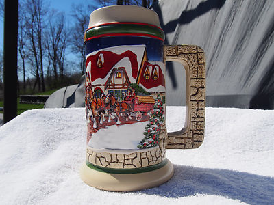 Lot Of 4 Budweiser Holiday Steins 1990~1998 & 2 Budweiser Beer Mugs ...