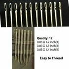 48x Self-Threading Sewing Needles - ASSORTED SIZES - EASY THREAD- Big ...