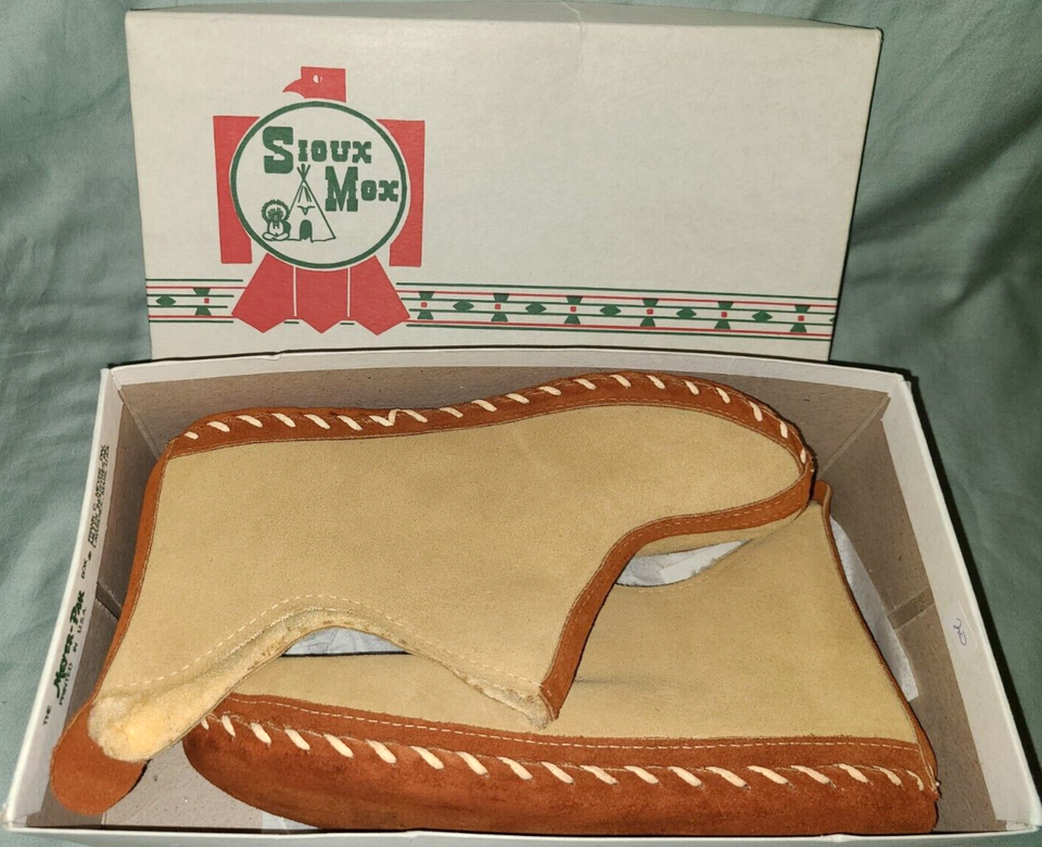 NOS Sioux Mox beige suede & shearling moc booties / slippers, ladies ...