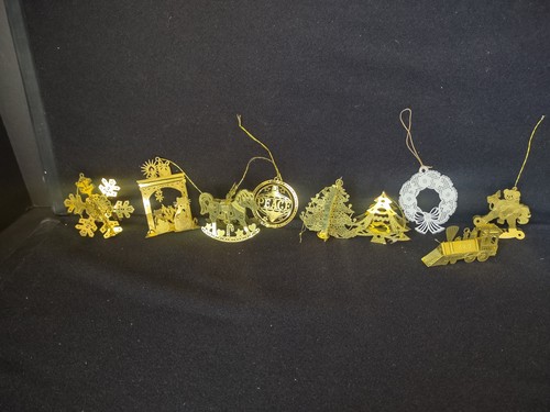 Vintage Christmas Die Cut Brass Metal Ornaments (lot 1766) | eBay