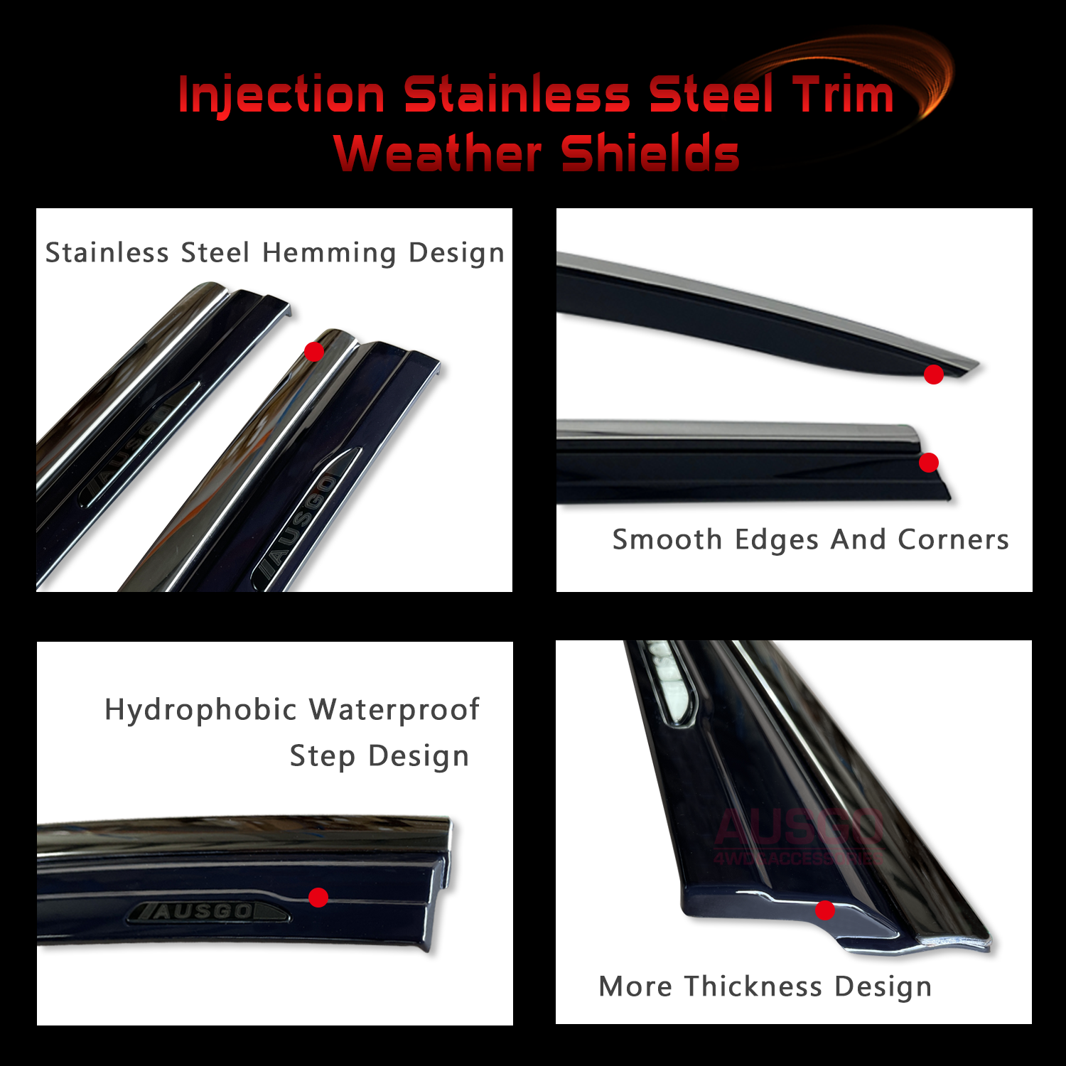 AUSGO Stainless Steel Weather Shields for Mitsubishi Outlander ZM 2021 ...