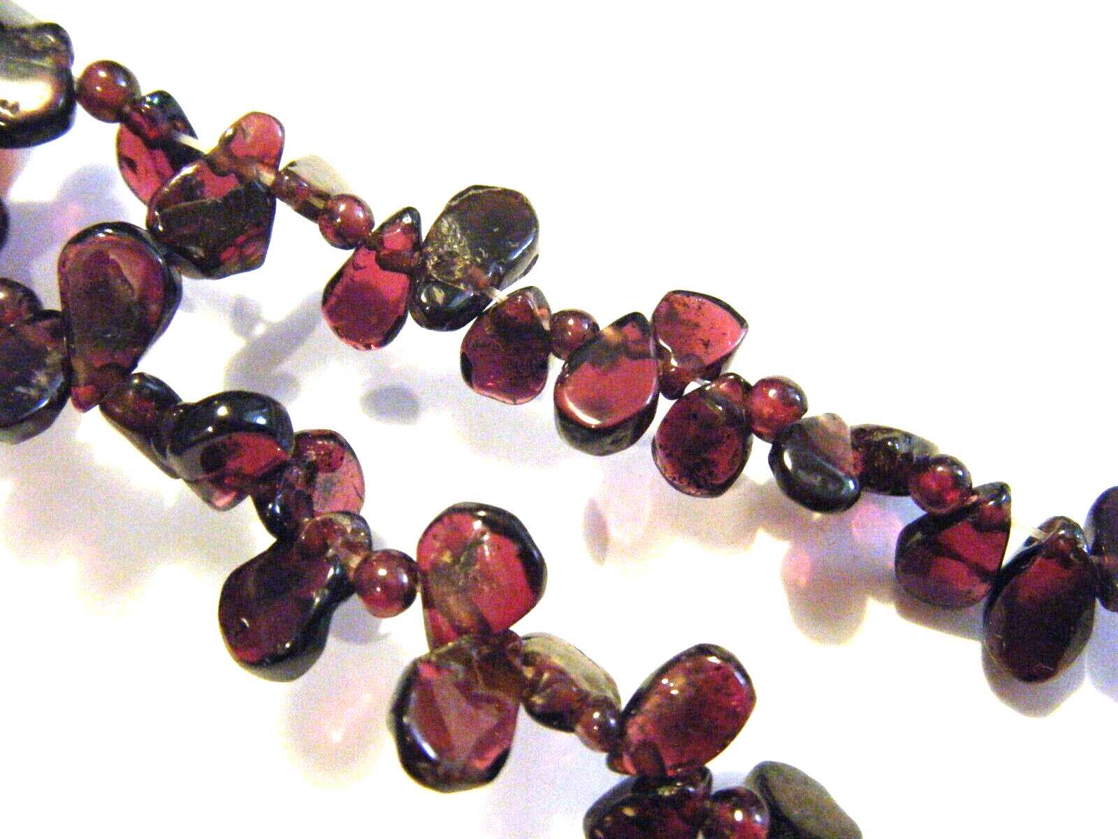 Carol Dauplaise Rough Teardrop Garnet Beads Vintage 1… - Gem