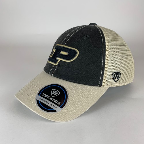 Purdue Boilermakers Black Gold Top of the World Relaxed Fit Snapback ...