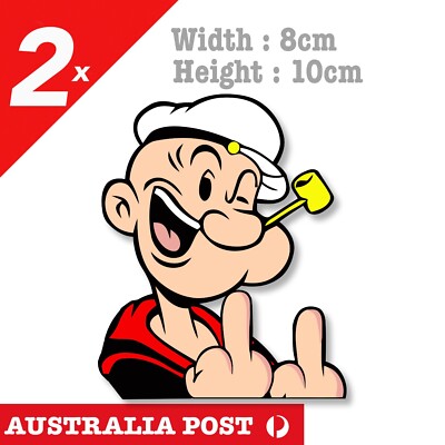 Popeye the Sailor Middle Finger Funny Car Window Sticker | eBay Australia