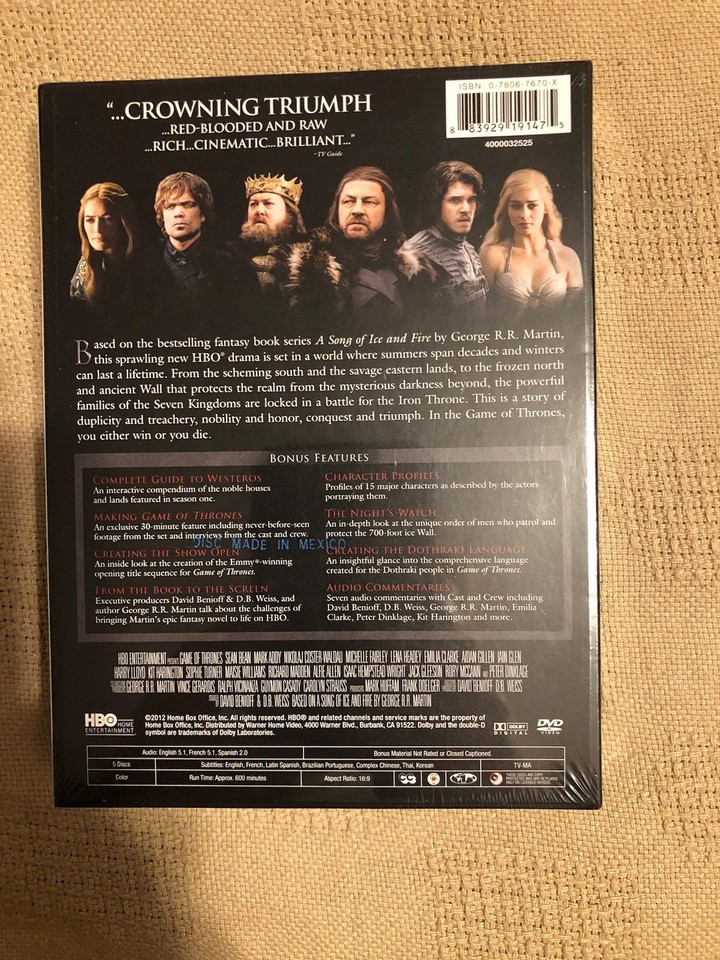 Game of Thrones: The Complete First Season DVD - George Bush Head ...