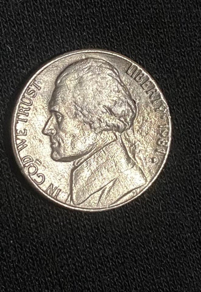 1981 P Nickel Error Mint Mark Rim Multi Errored Die Crack Filled Mint ...