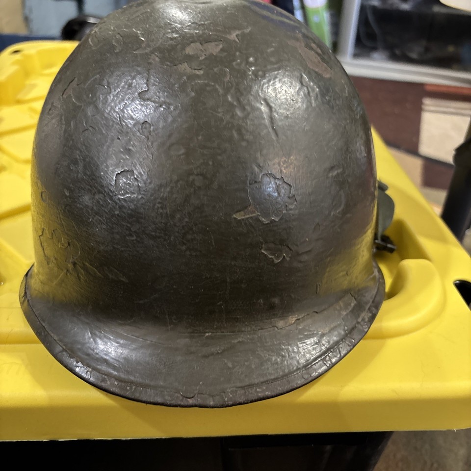 ORIGINAL WWII US ARMY M1 HELMET SHELL with Chin Strap | eBay